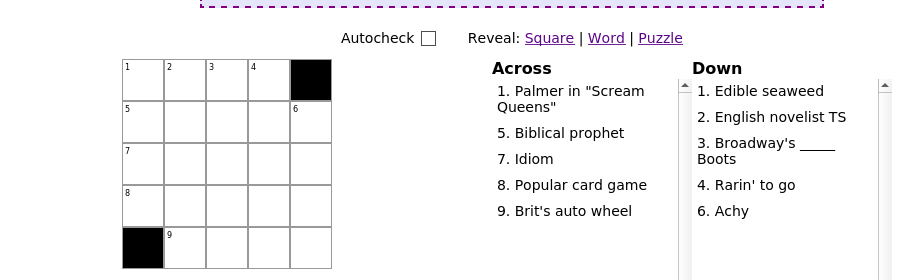 Crossword — Mini #103